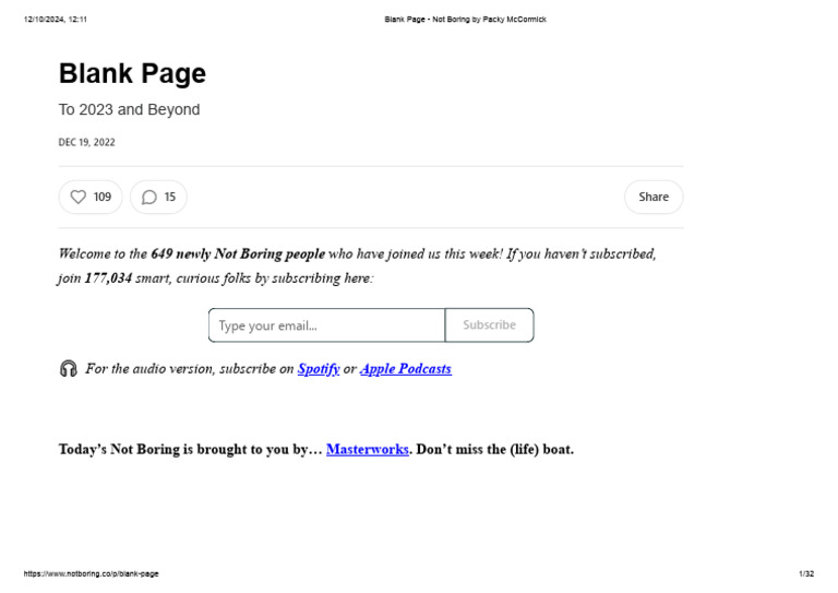 Blank Page - Not Boring by Packy McCormick | PDF