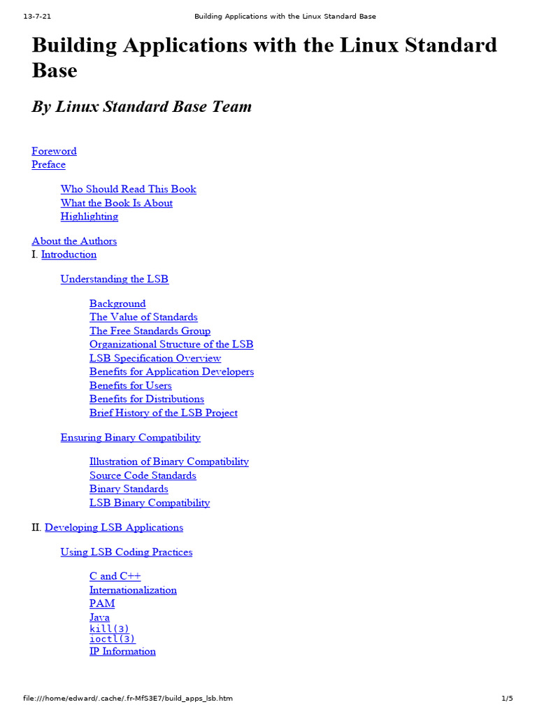 Building Applications With The Linux Standard Base | PDF