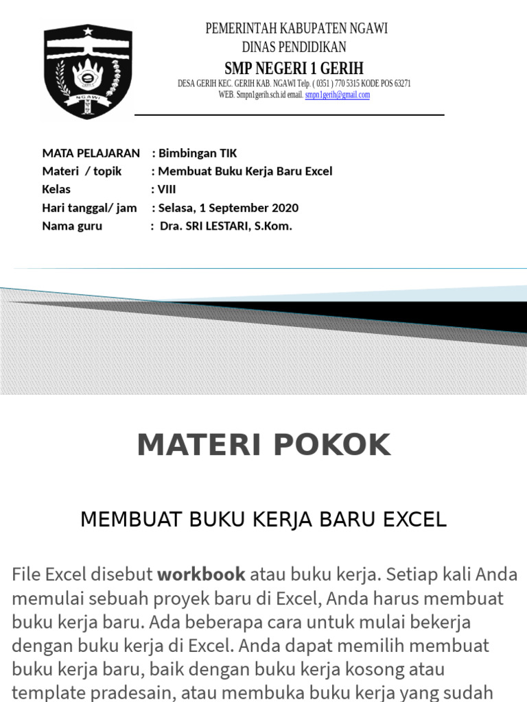 TIK-8-5-MEMBUAT BUKU KERJA BARU Excel | PDF