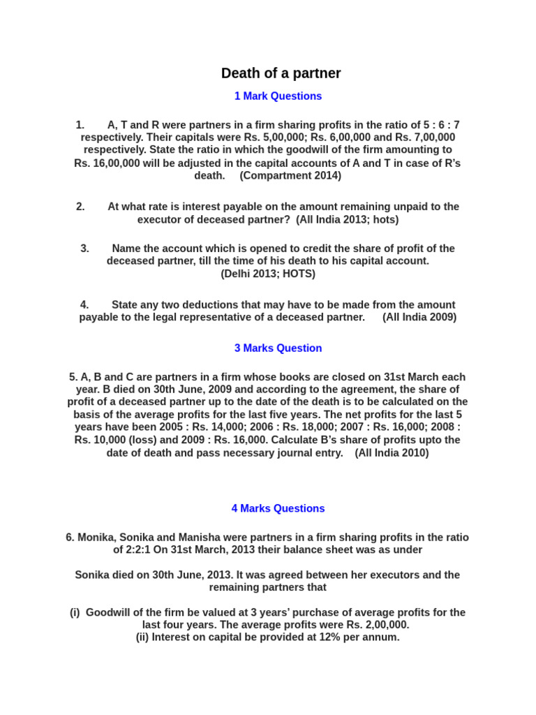 Death of Partern QP | PDF