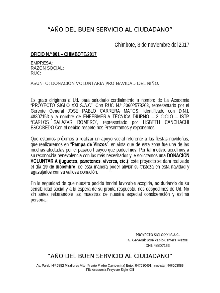 SOLICITUD DE DONACION | PDF