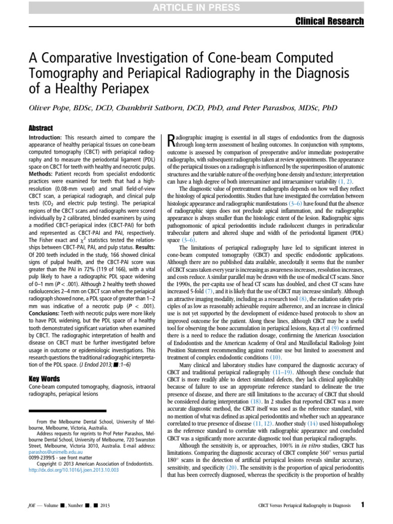 A Comparative Investigation of Cone-Beam Computed Tomography and ...
