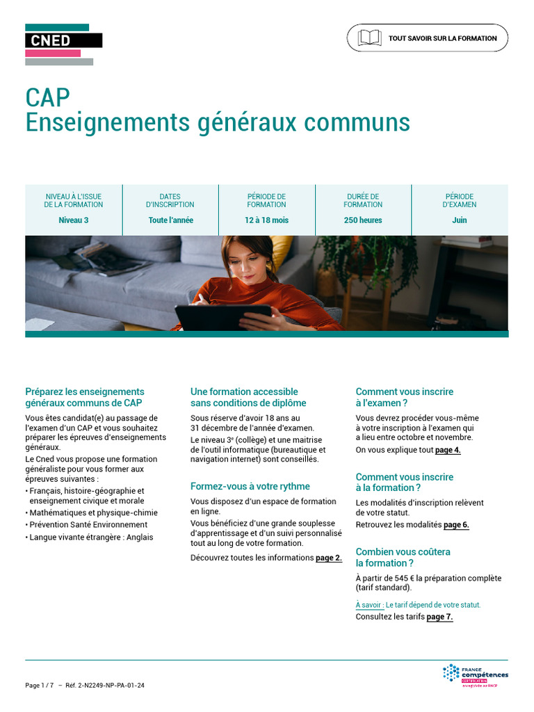 Cned Cap Enseignements Generaux Doc25 | PDF