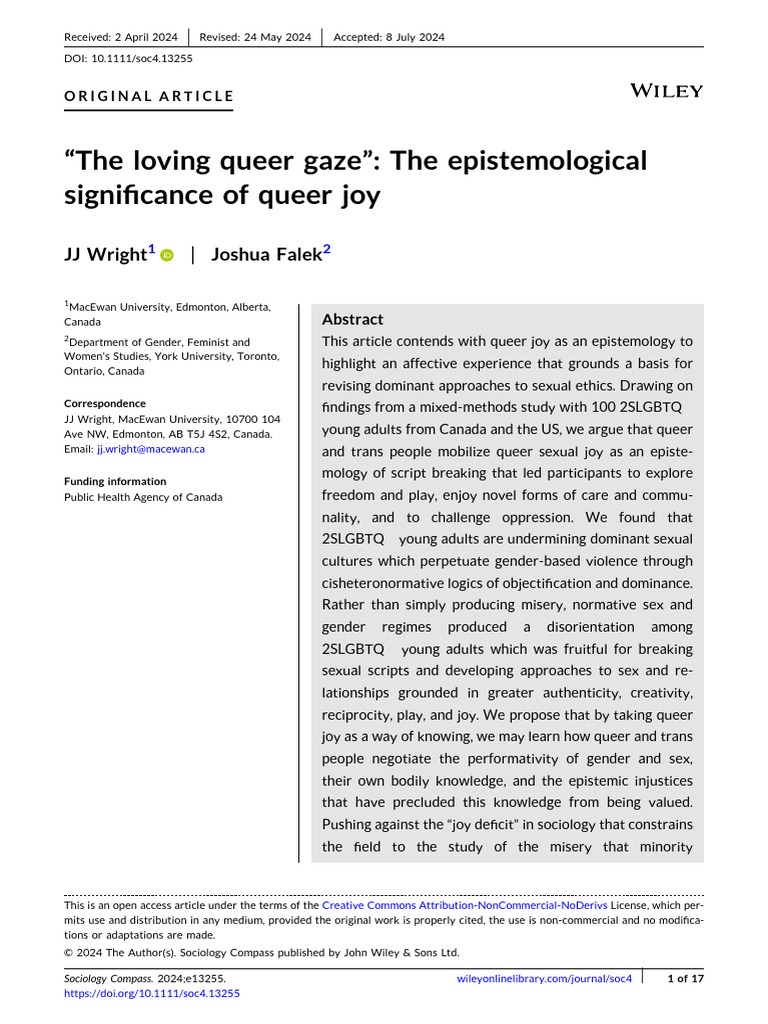 The Loving Queer Gaze The Epistemological Signific | PDF