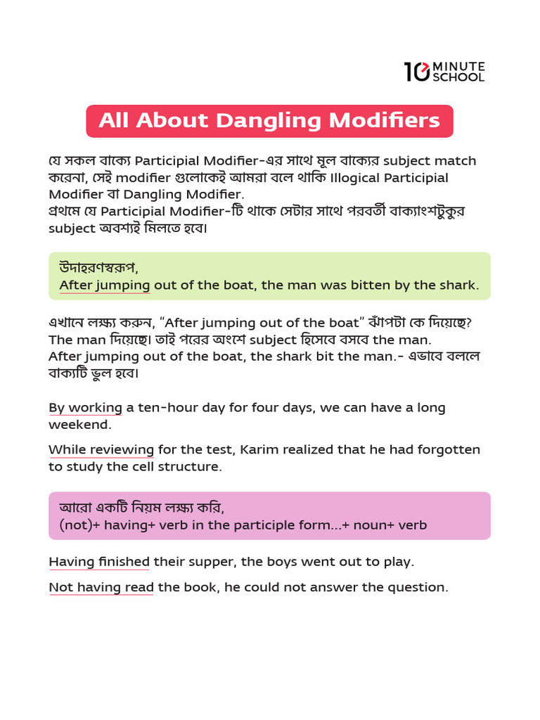 All About Dangling Modifiers | PDF