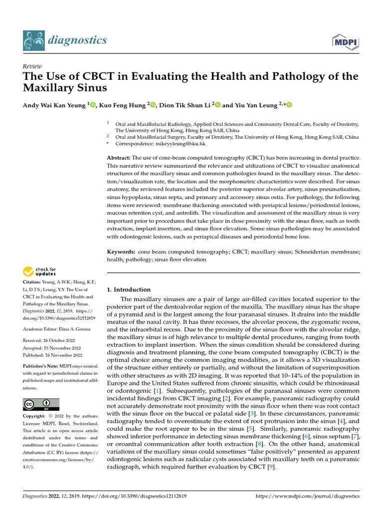 The Use of CBCT in Evaluating The Health and Patho | PDF