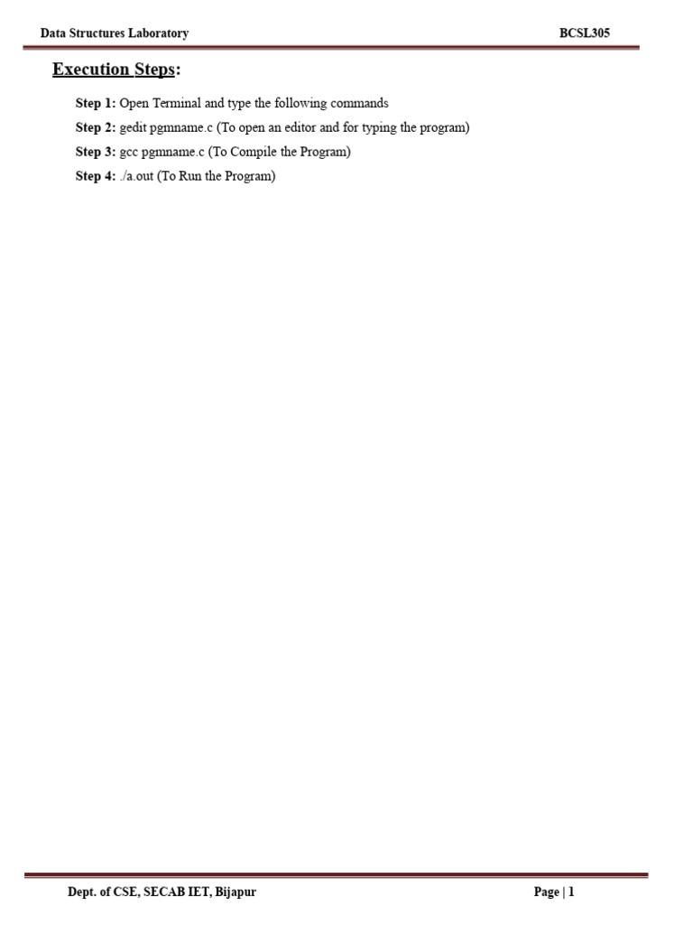 CSE - Data Structur Lab BCSL305 | PDF | Pointer (Computer Programming) | Software Development