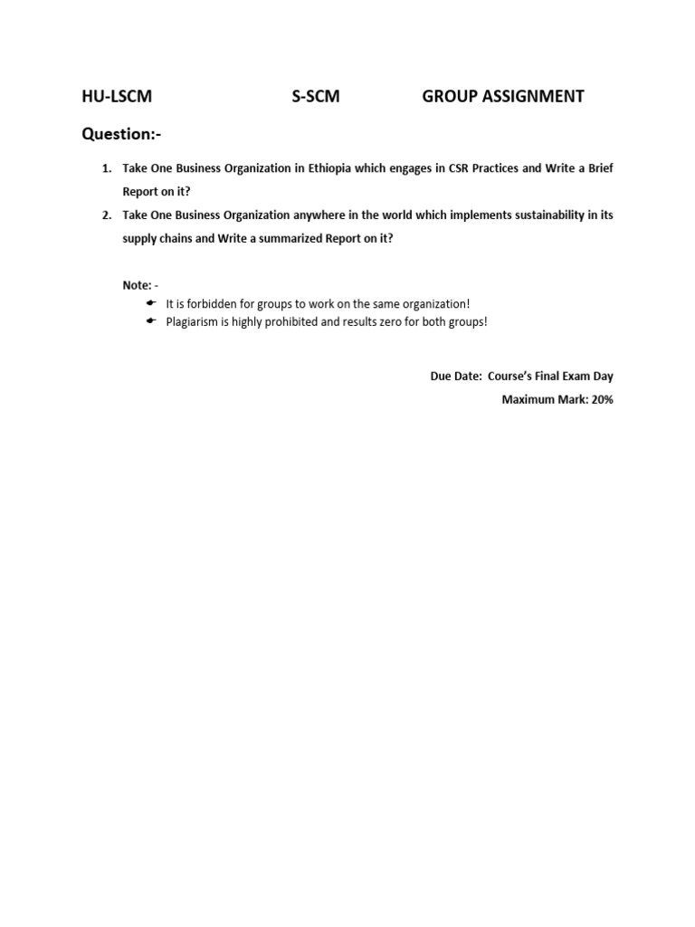 Suscm Assignment 2016 | PDF