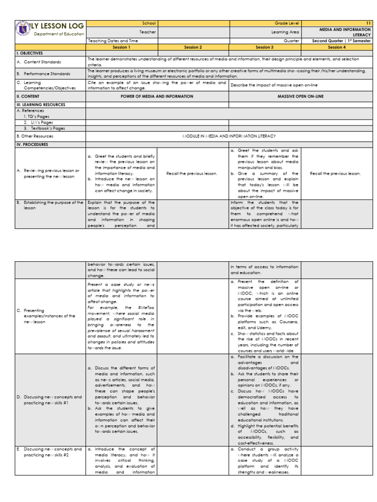 DLL Mil Quarter 2 Week 1 | PDF