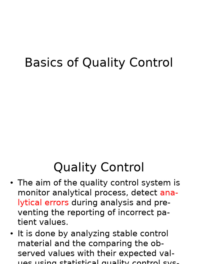 Basic QC Practices | PDF