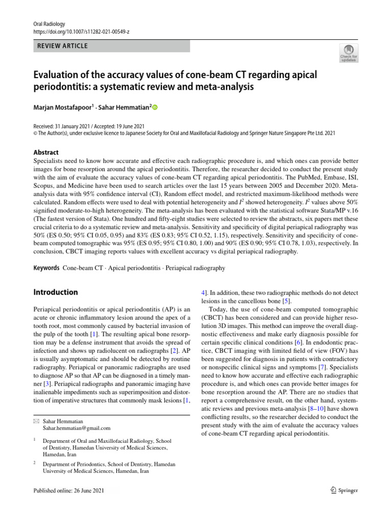 Evaluation of The Accuracy Values of Cone-Beam CT Regarding Apical ...