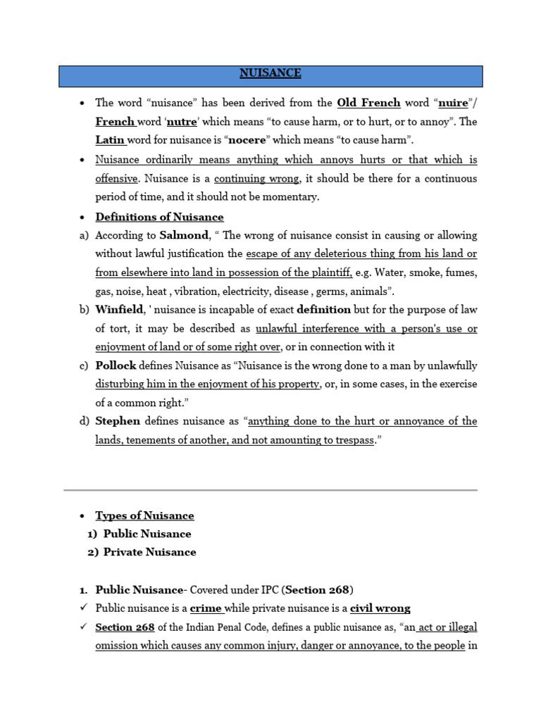09 Nuisance | PDF