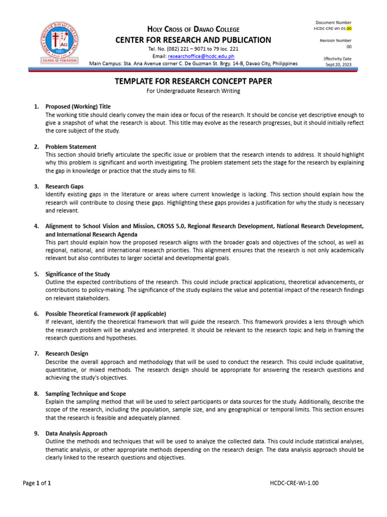 3 - Template For Research Concept Paper | PDF