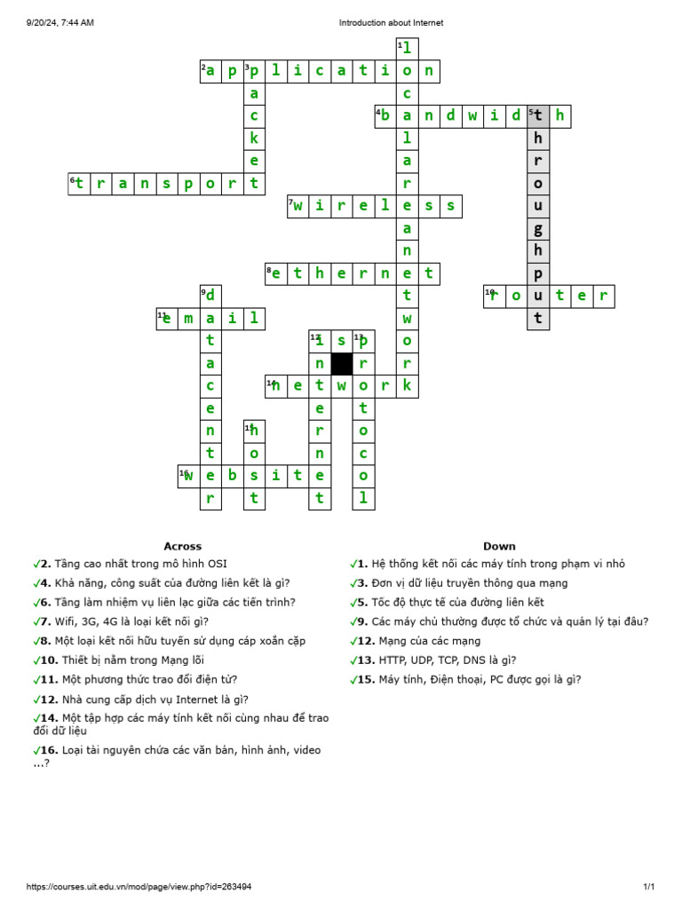 IT005.P119 - (Làm) Trò Chơi Ô CH Crosswords - COURSES | PDF
