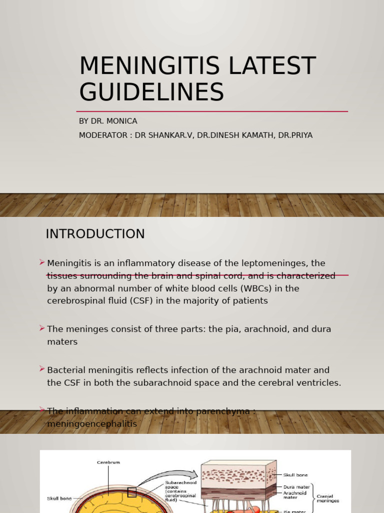 Meningitis Latest Guidelines | PDF