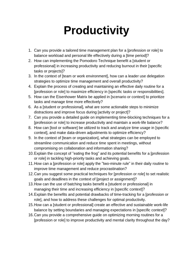 Productivity | PDF