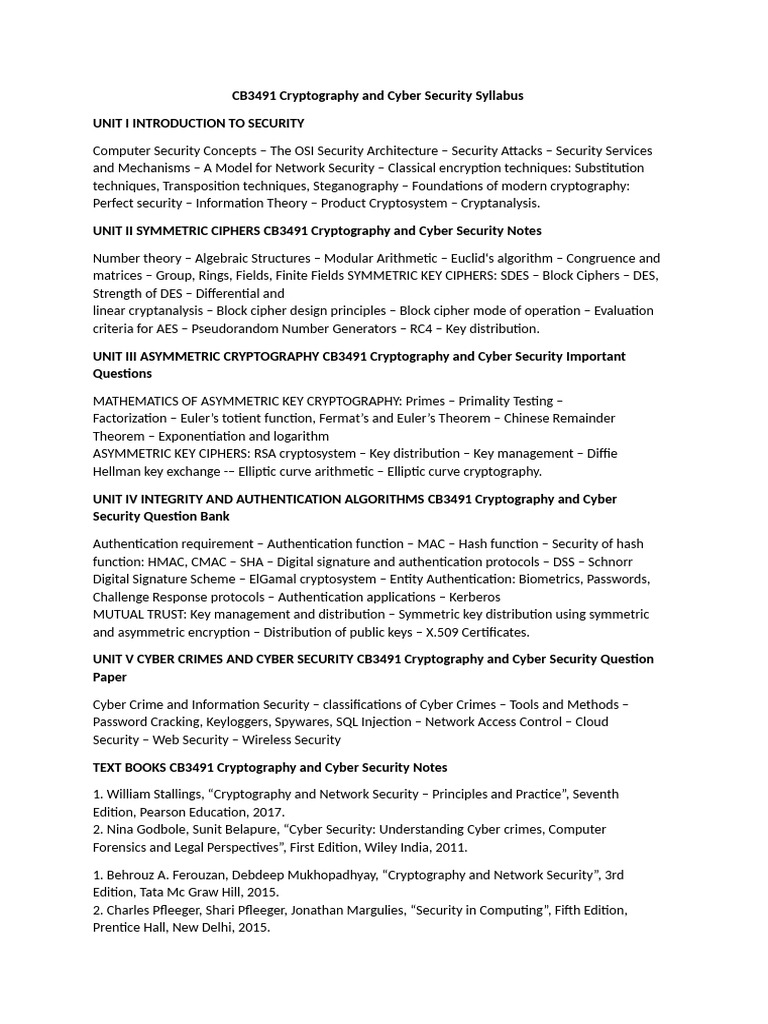 CB3491 Syllabus | PDF