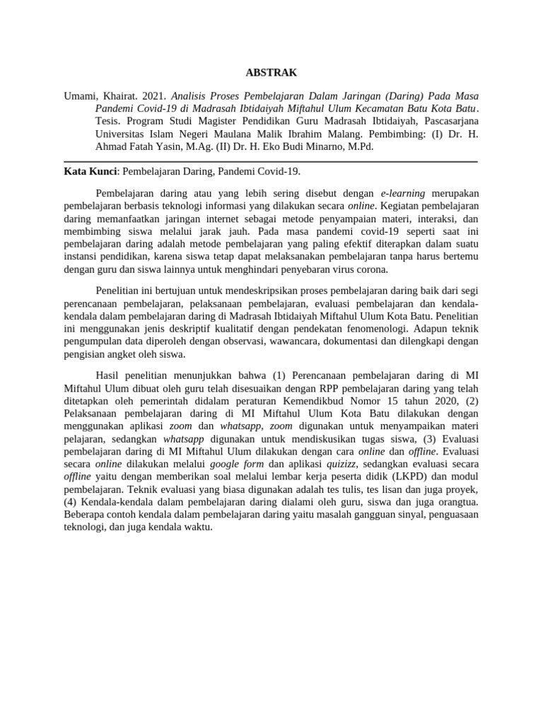 Abstrak Khairat Umami | PDF