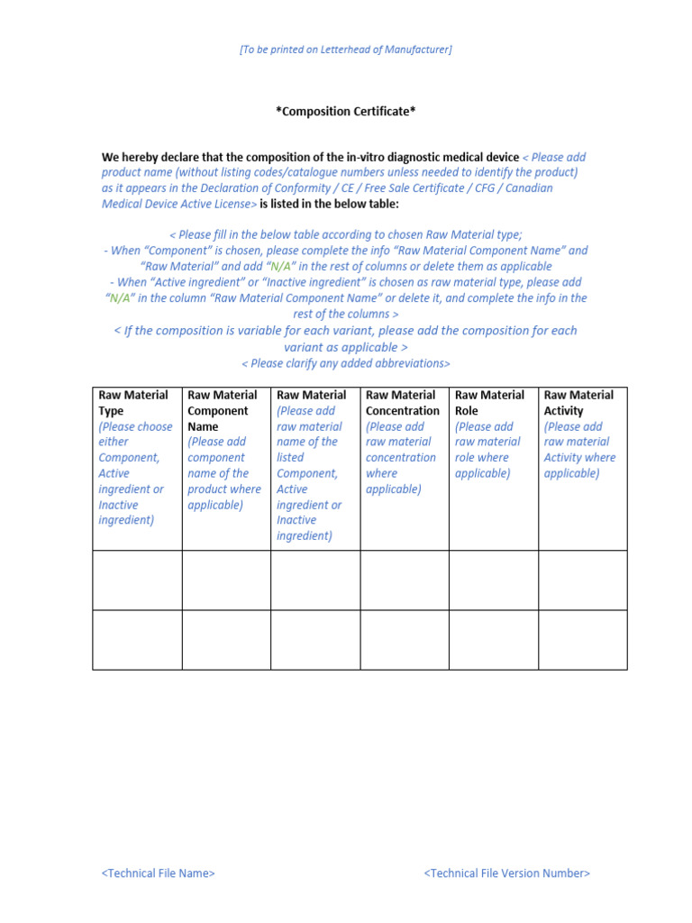Composition-Certificate EDA FORM | PDF