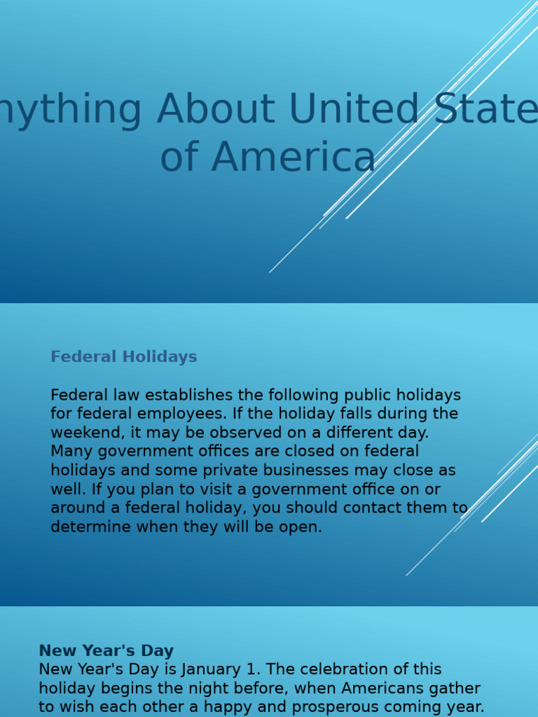 USA Holidays Day 1 | PDF
