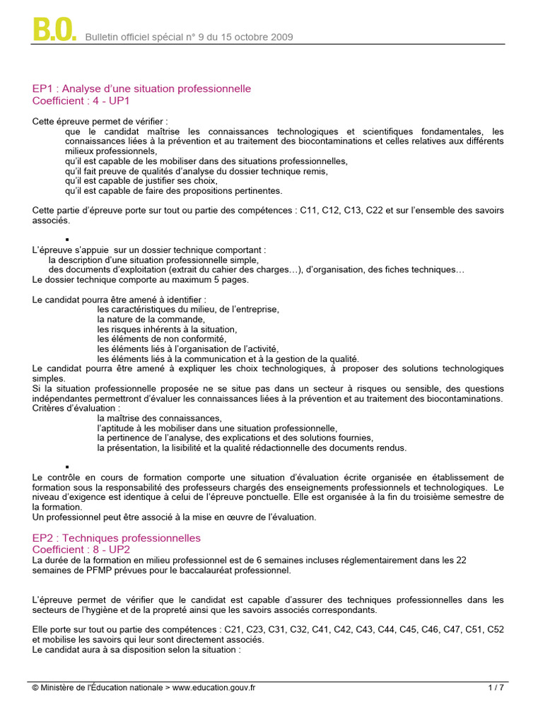 Hygiene Proprete Environnement Definition Epreuve - 123202 | PDF