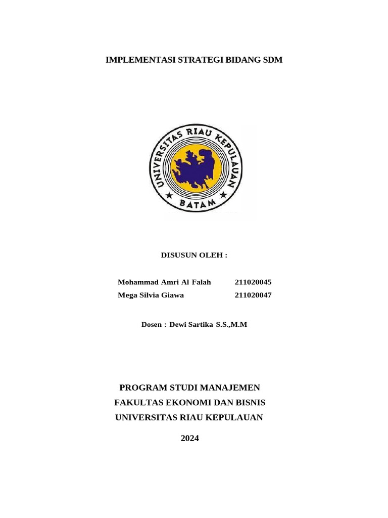 WORD - Implementasi Strategi Bidang SDM | PDF