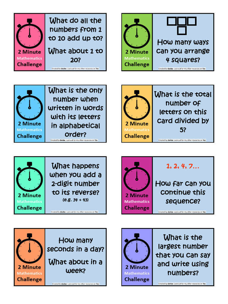 2 Minute Mathematics Challenge | PDF | Arithmetic | Mathematics