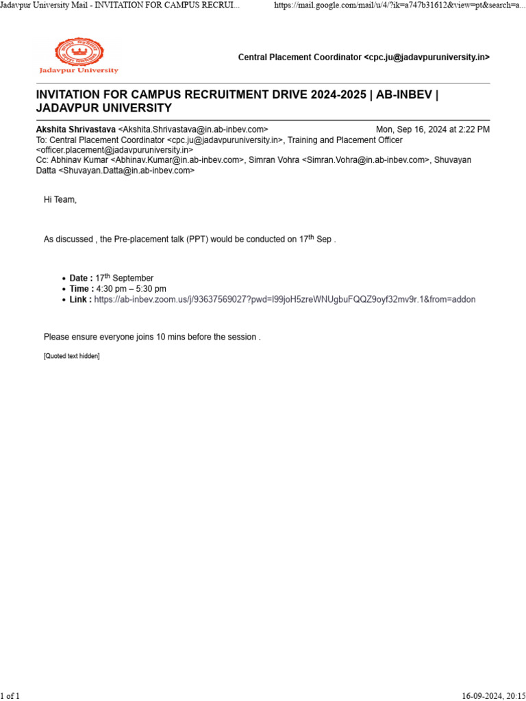 Ab-Inbev - Jadavpur University | PDF