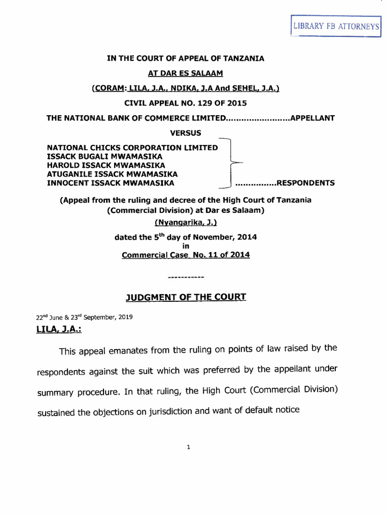 Judgment of The Court: 22nd June & 23rd September, 2019 | PDF