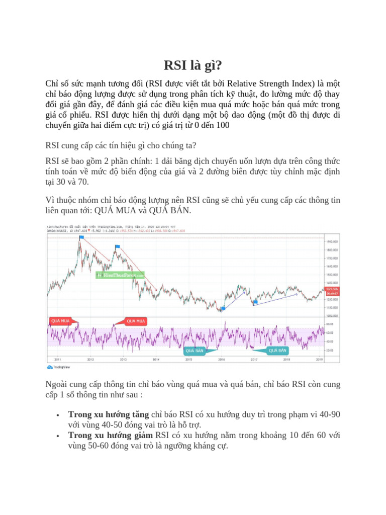 Chỉ báo RSI trong PTKT | PDF