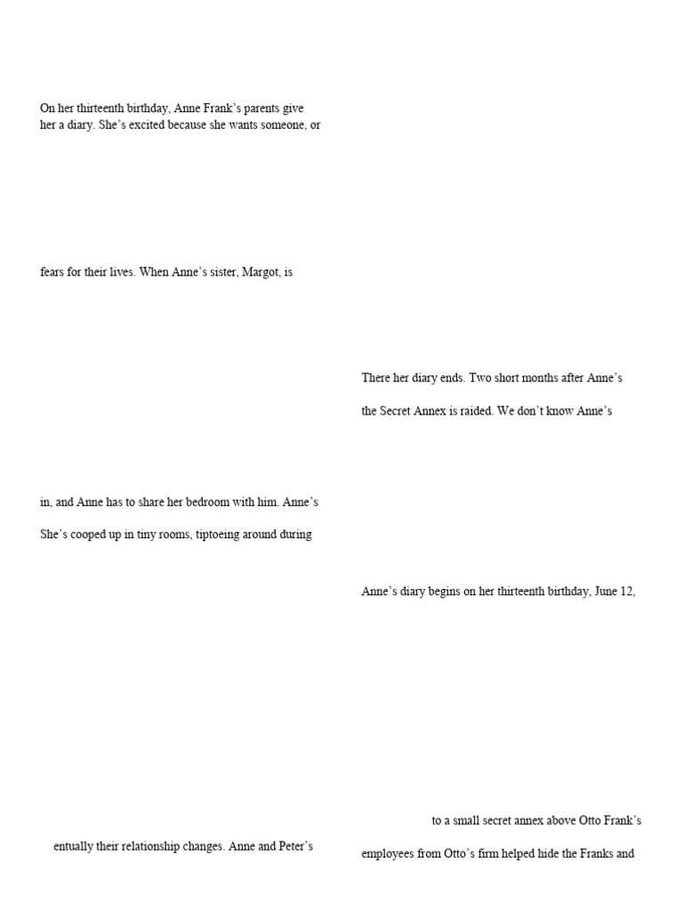 201409401-The-Diary-of-Anne-Frank-Summary | PDF