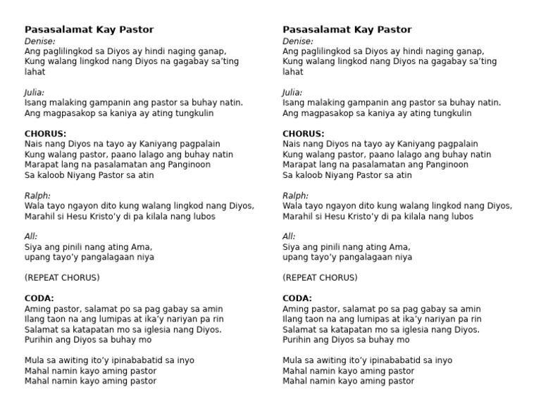 Pasasalamat Kay Pastor | PDF