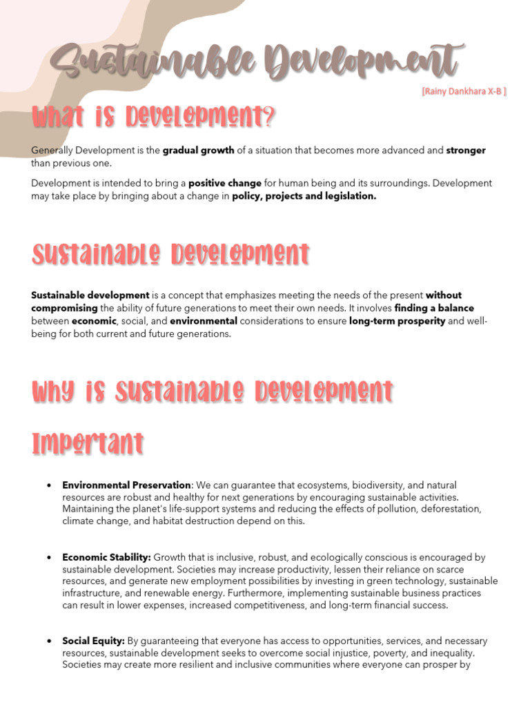Sustainable Development | PDF