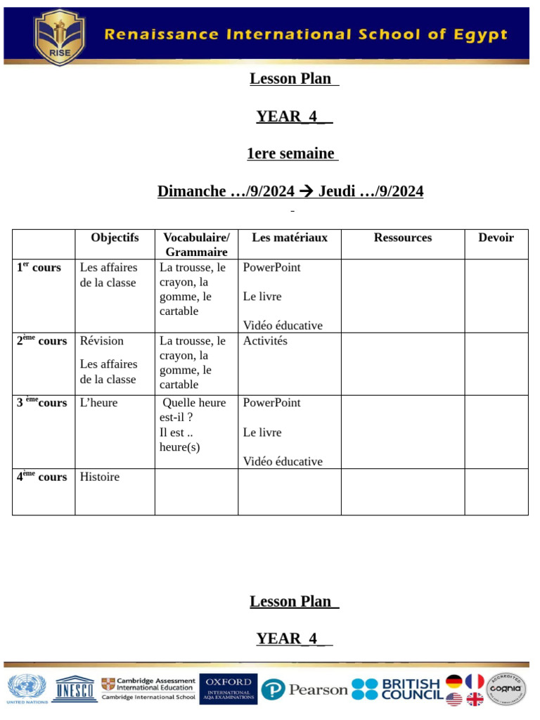 Lesson Plan Y4 RISE | PDF