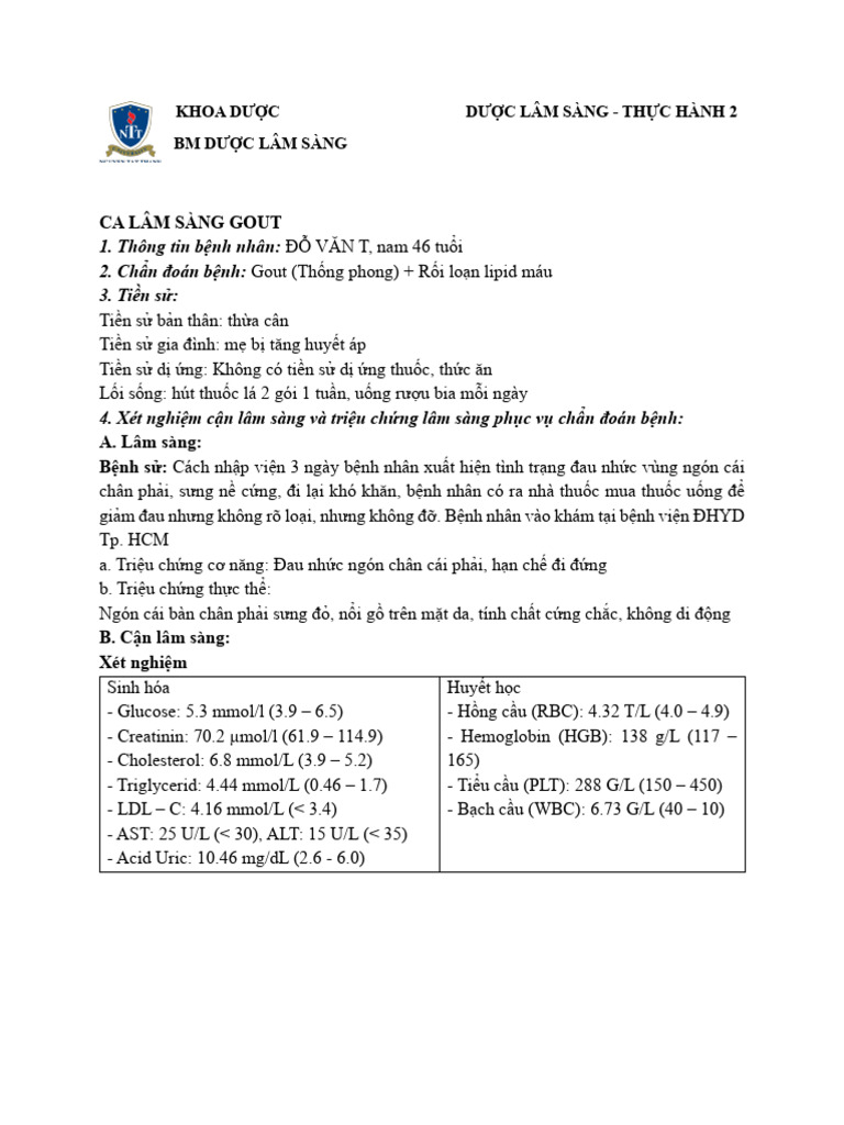 TH Dls 2 - CA Lâm Sàng Thi | PDF