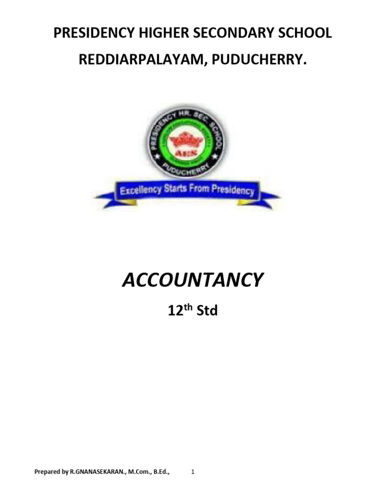12th Accountancy Theory SM | PDF