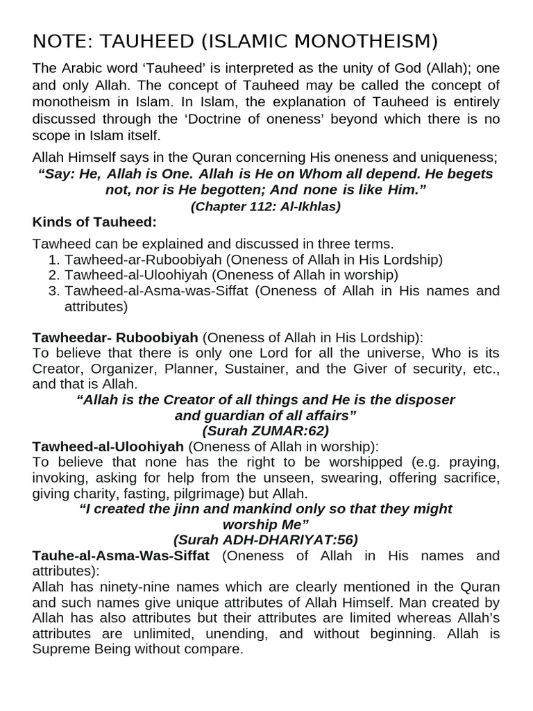 Tauheed | PDF