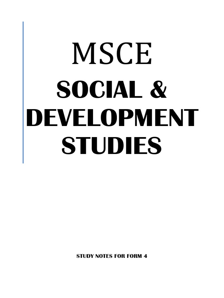 Form 4 Social Studies Notes (New Sylabus) | PDF