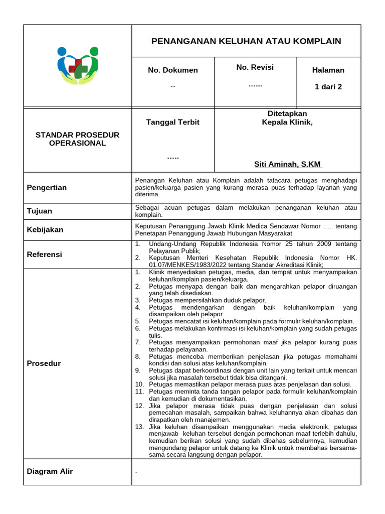 Spo Penanganan Keluhan Atau Komplain | PDF