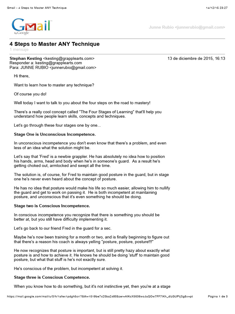 The Four Stages of Learning | PDF