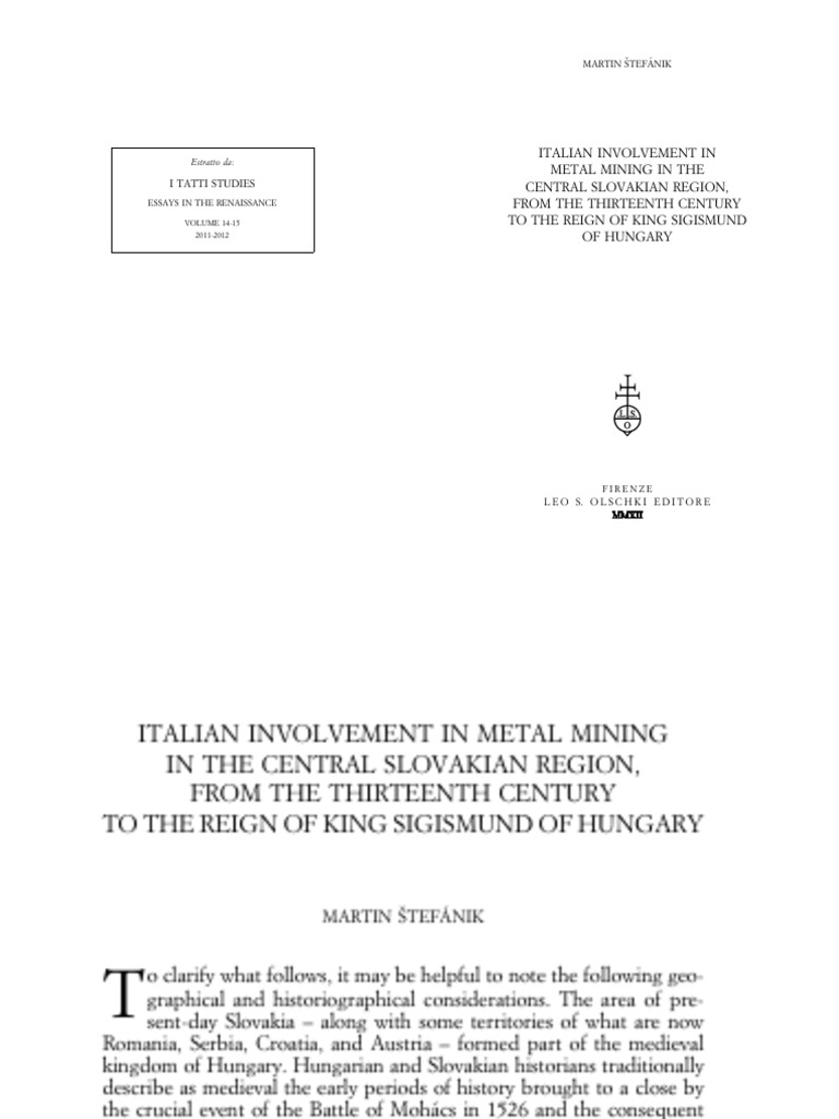 STEFANIK Martin Italian Involvement in M | PDF