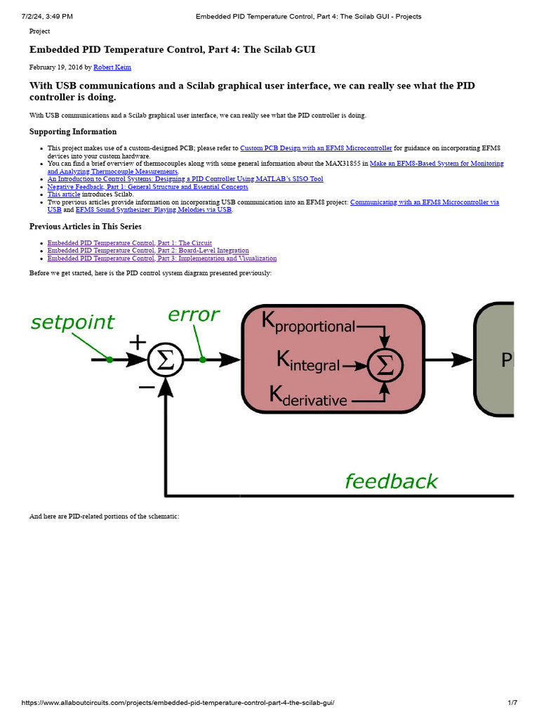 Embedded PID Temperature Control, Part 4 - The Scilab GUI - Projects | PDF