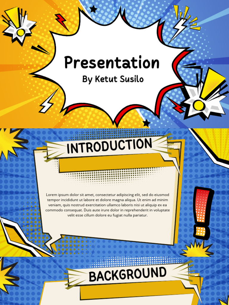 Yellow Blue Comic Discussion Presentation | PDF