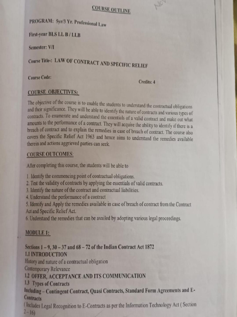 Contract Syllabus 7525 | PDF