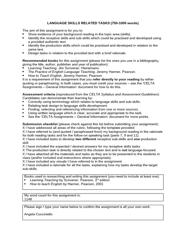 1 Skills Assignment | PDF