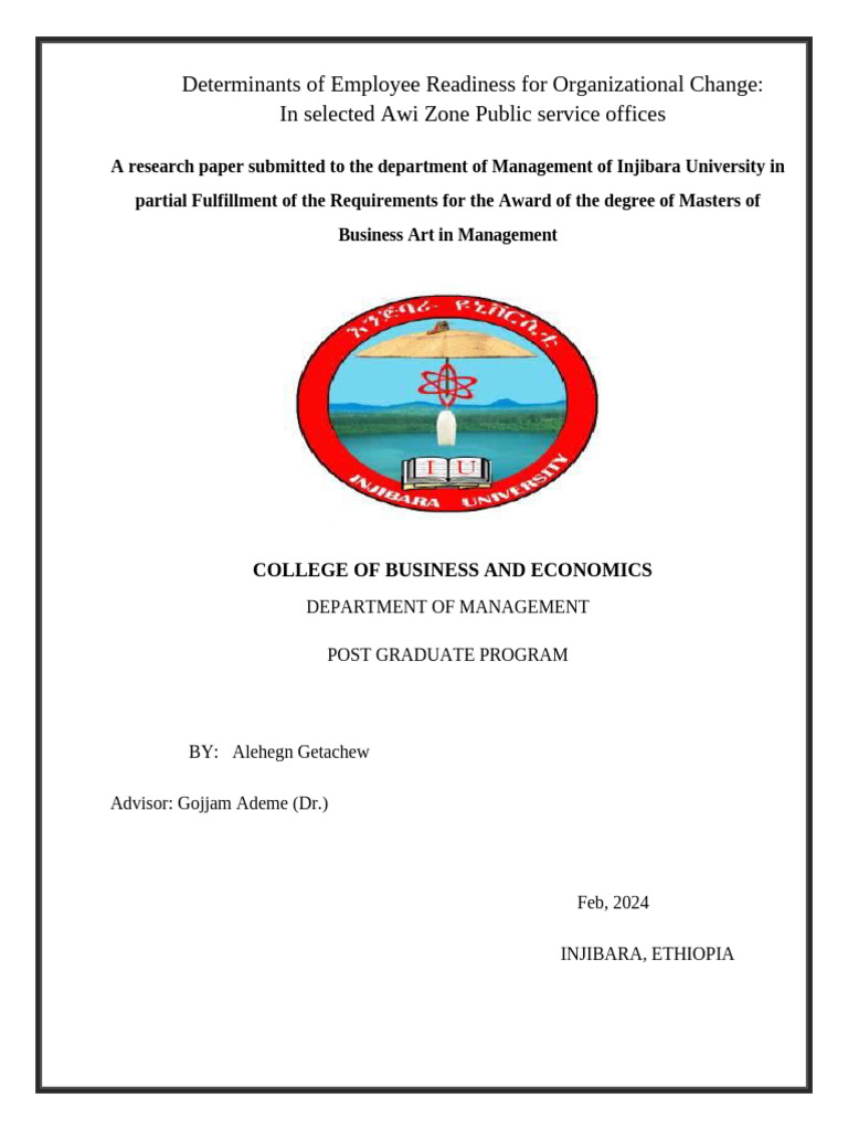 Alehegn Final Paper | PDF | Change Management | Statistics