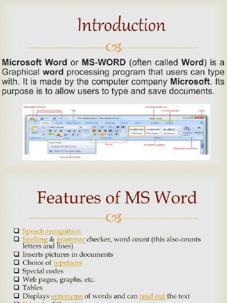 Unit-2 MS-Word Introduction | PDF