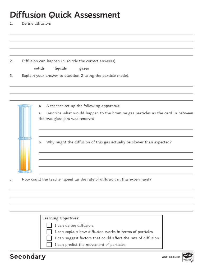 Diffusion Quick Assessment | PDF