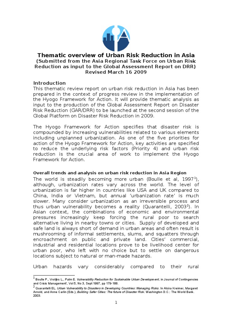 Urban Risk in Asian Region | PDF | Disaster Risk Reduction | Risk