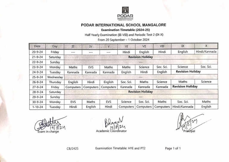 HYE and PT 2Time Table | PDF